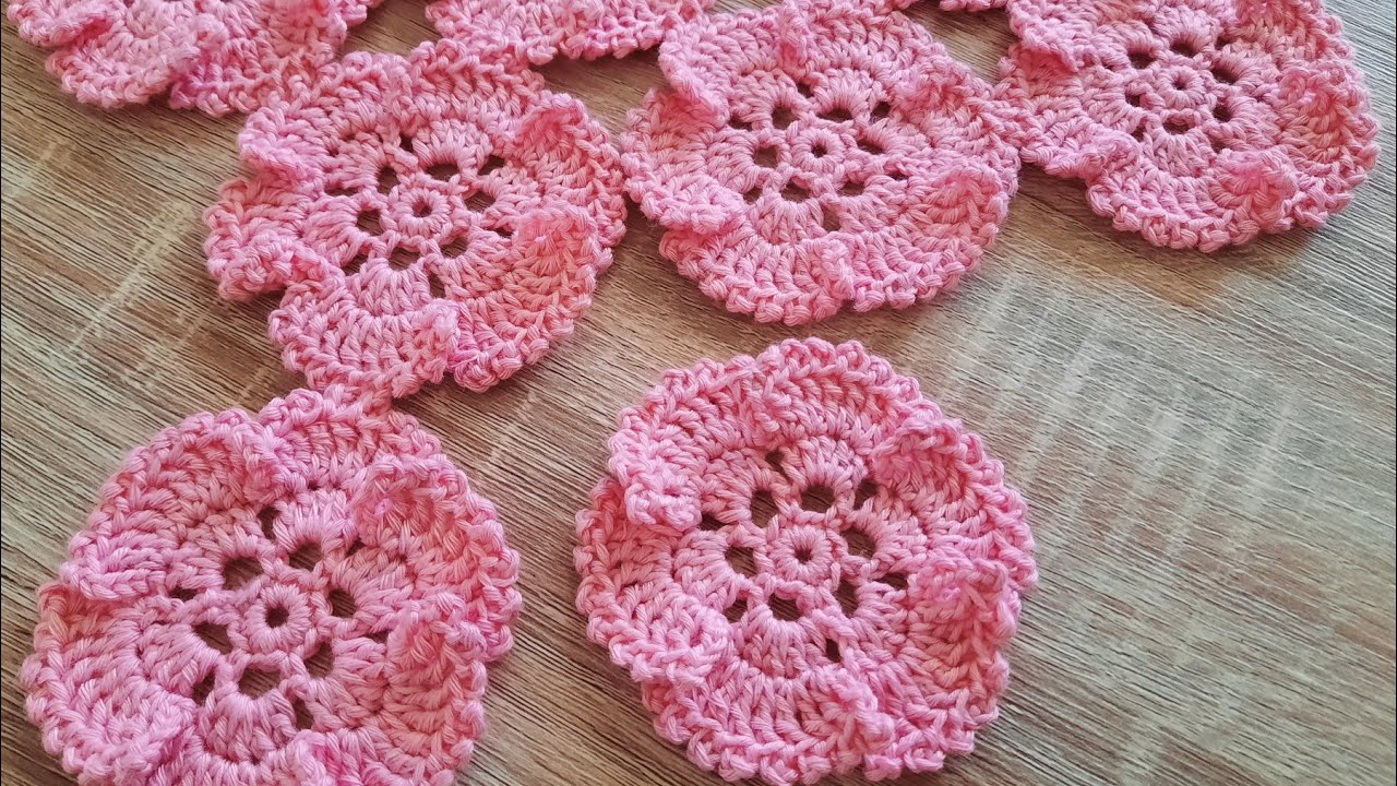 Crochet flower || Rajutan bunga cantik untuk taplak meja maupun syal😍 ...