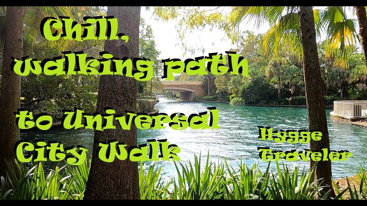 Chill walk to Universal City Walk. Orlando Florida walking path from ...