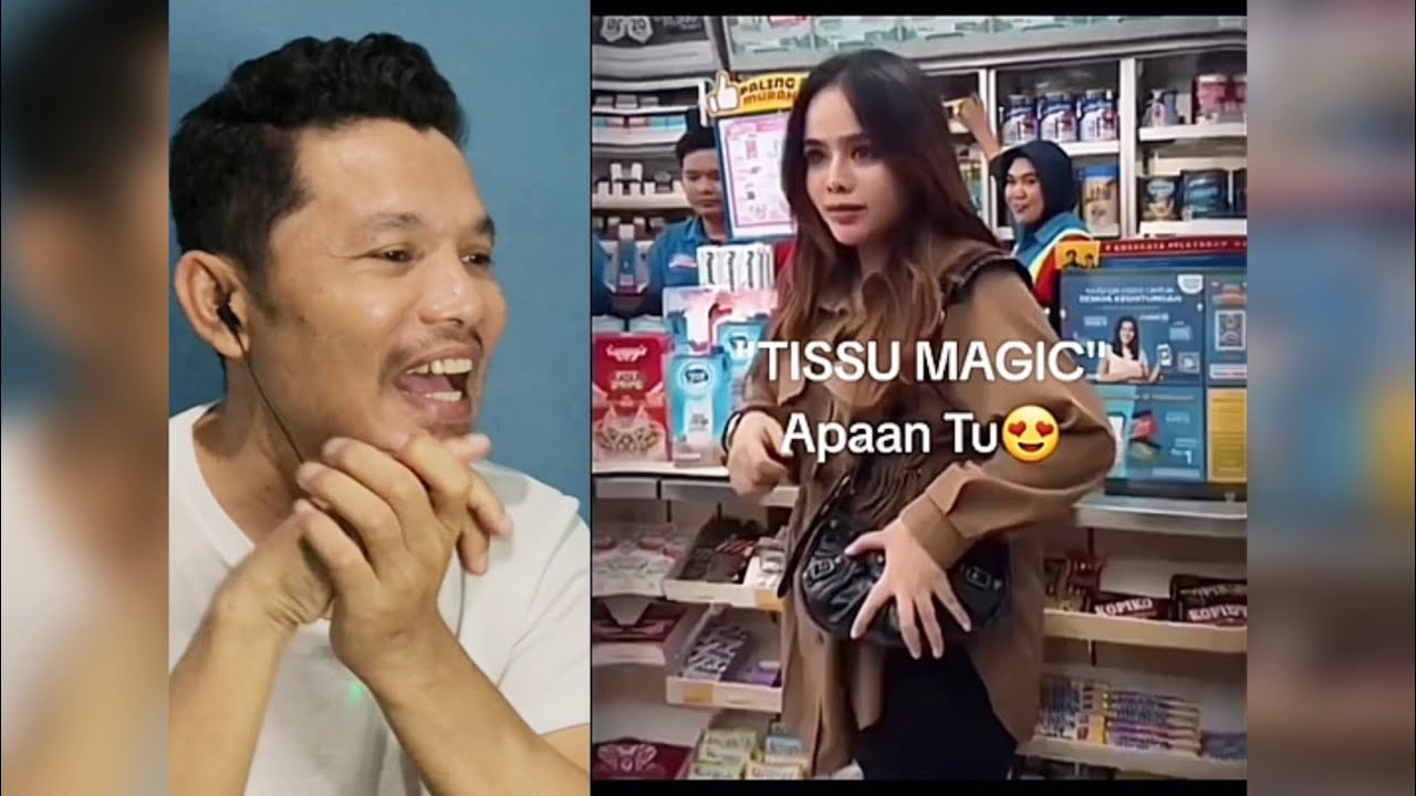 BELI TISU MEGIC DEPAN CEWEKNYA AUTO NGAMUK KUMPULAN VIDEO LUCU REACT ...