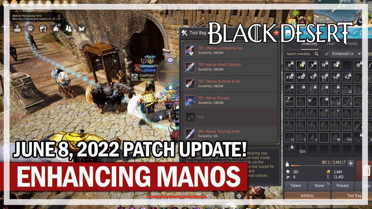June 8th Patch Update & Manos Tool Enhancing | Black Desert - YouTube
