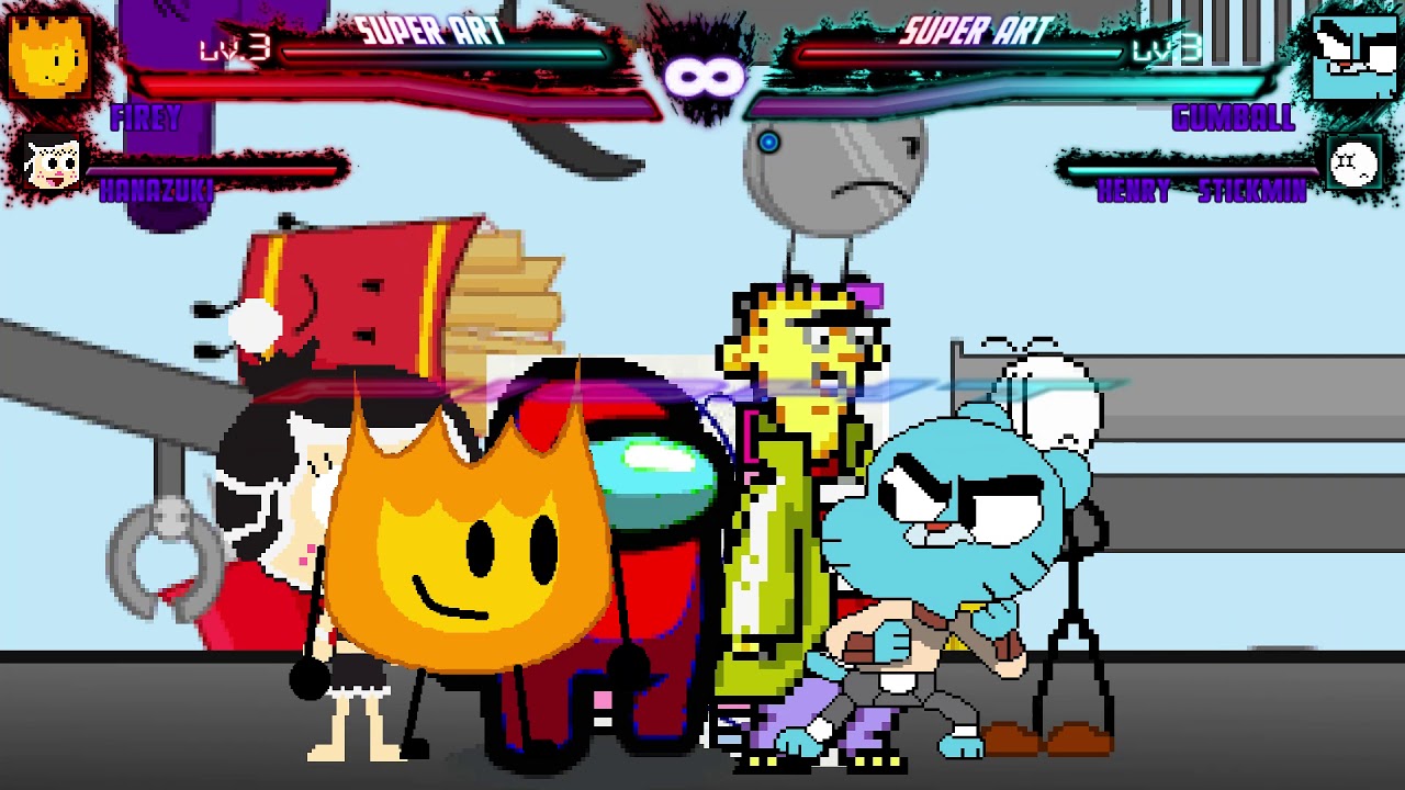 MUGEN Team firey vs team gumball - YouTube
