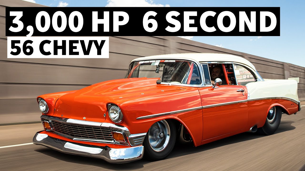 3000hp, 6 Second Street Driven ’56 Chevy With Twin Turbos and Steel ...