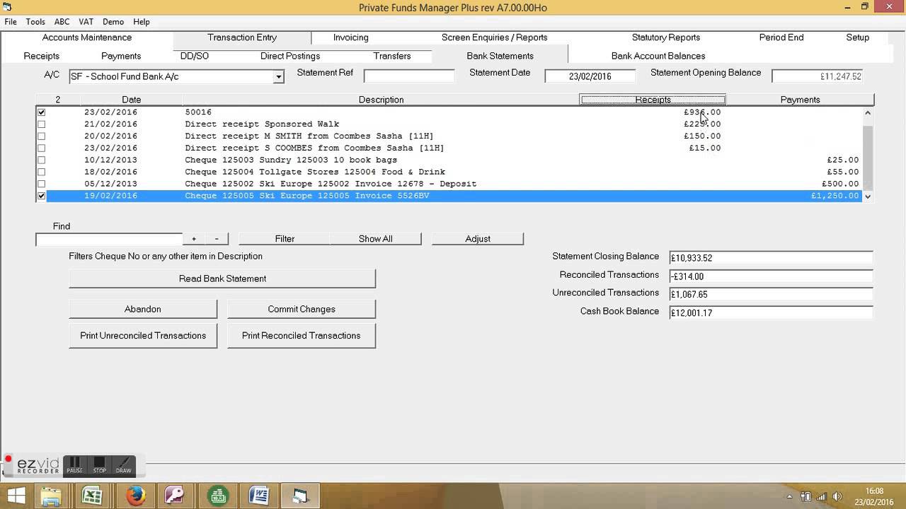 PFM How To - Bank Reconciliation - YouTube