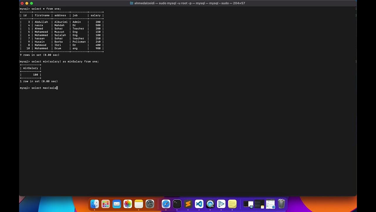 MySQL: MIN() and MAX() Functions - YouTube