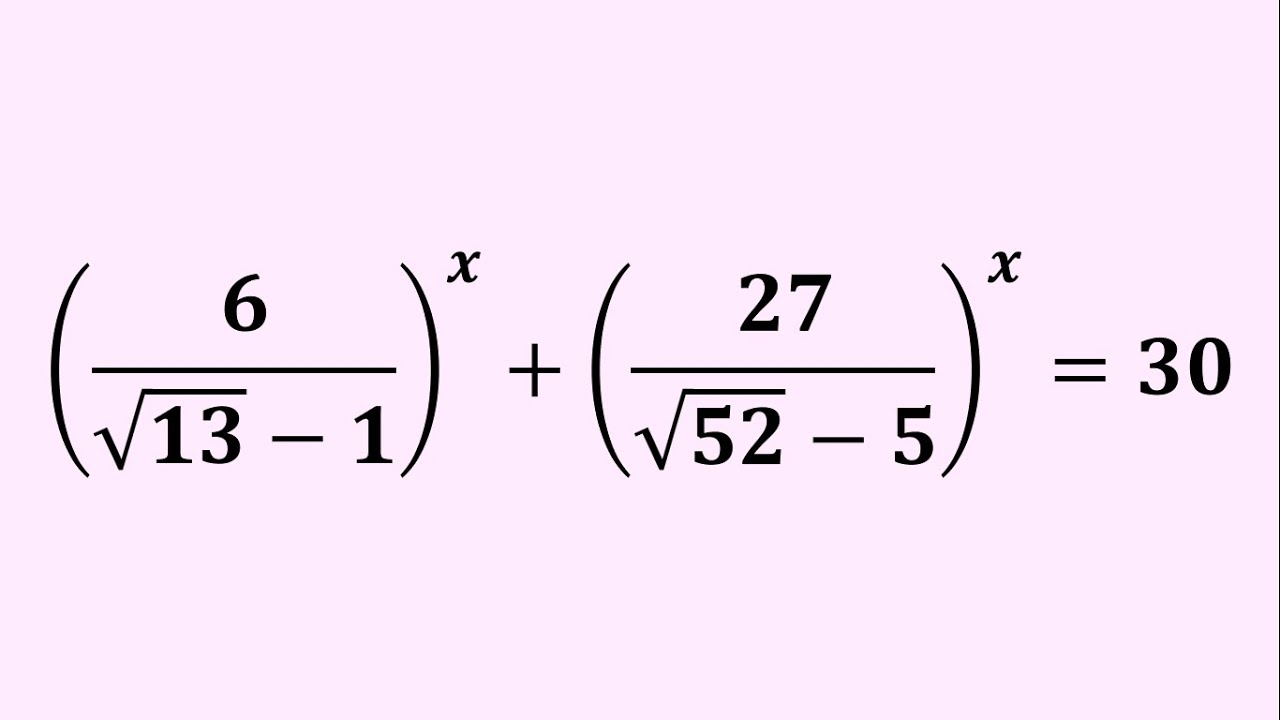 An Amazing Exponential Equation with Radical Base | Can You Solve ...