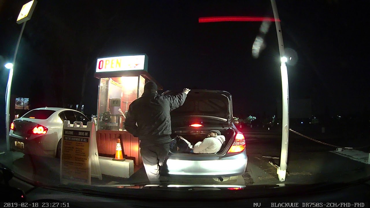 Caught sneaking in drive in - YouTube