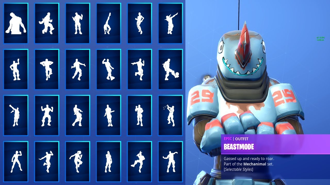 *NEW* BEASTMODE SKIN SHOWCASE WITH ALL FORTNITE DANCES & NEW EMOTES ...