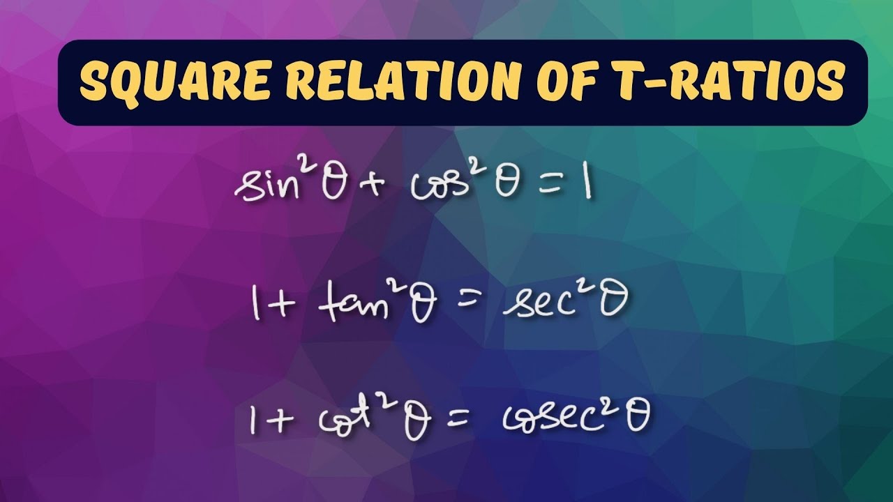 Square Relation of T-Ratios - YouTube