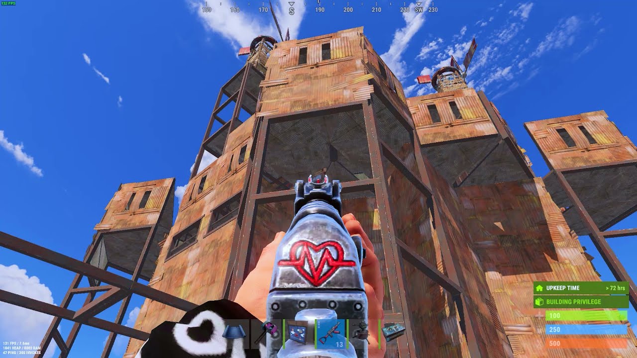 Triple Bunker Wide Gap and Ramp Peeks Rust Small Group Base #Rust #Base ...