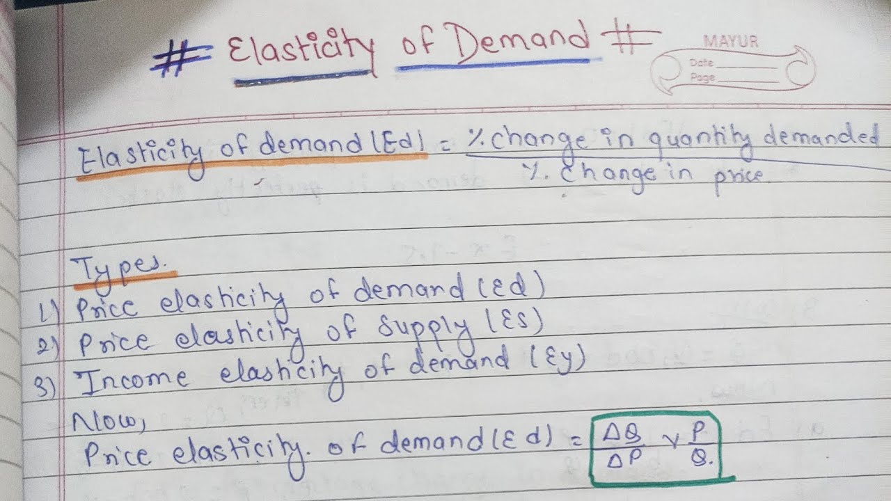 Class11||Elasticity of Demand||Exercise and solution||Business Math ...