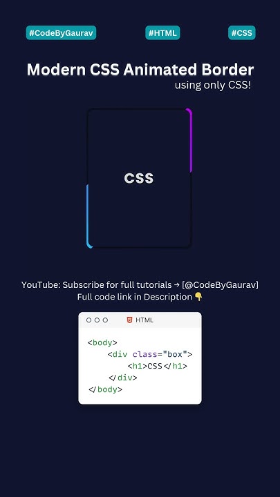 CSS Animated Border Effects! | Modern CSS Animated Border – Easy Tutorial! #webdevelopment # ...