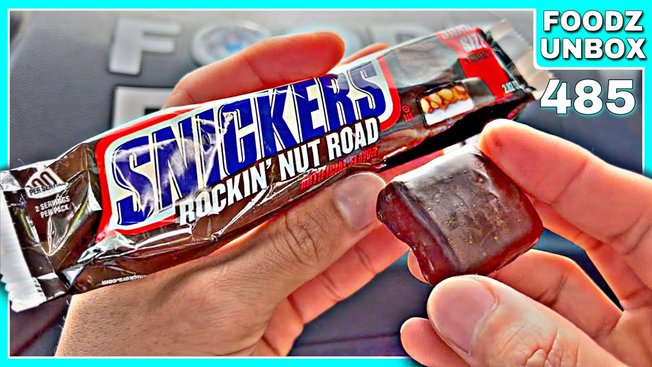 Snickers Rockin Nut Road Bar Review - Foodz Unbox 485 - YouTube