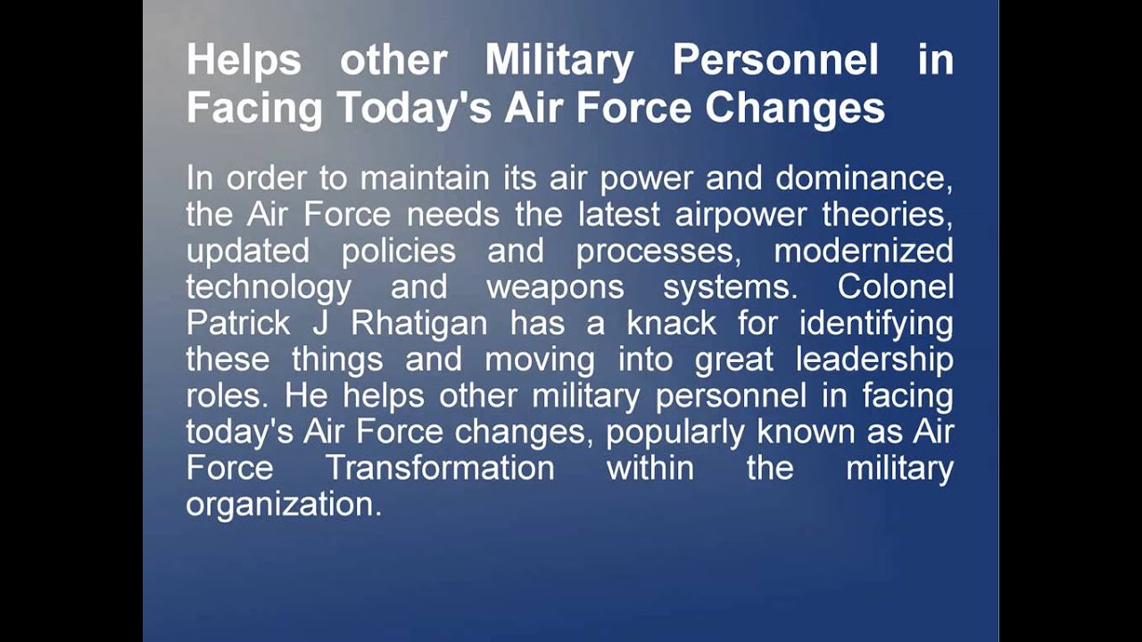 Colonel Patrick J Rhatigan - YouTube