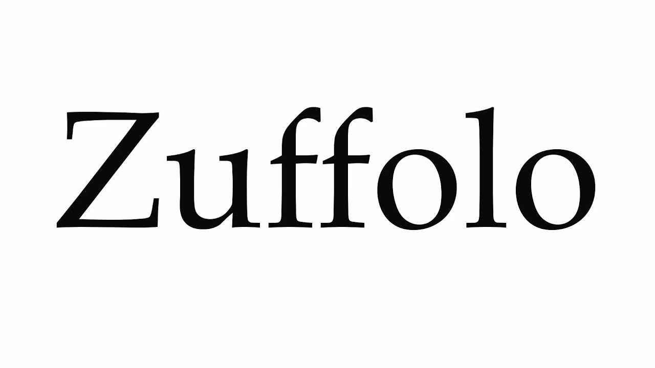 How to Pronounce Zuffolo - YouTube