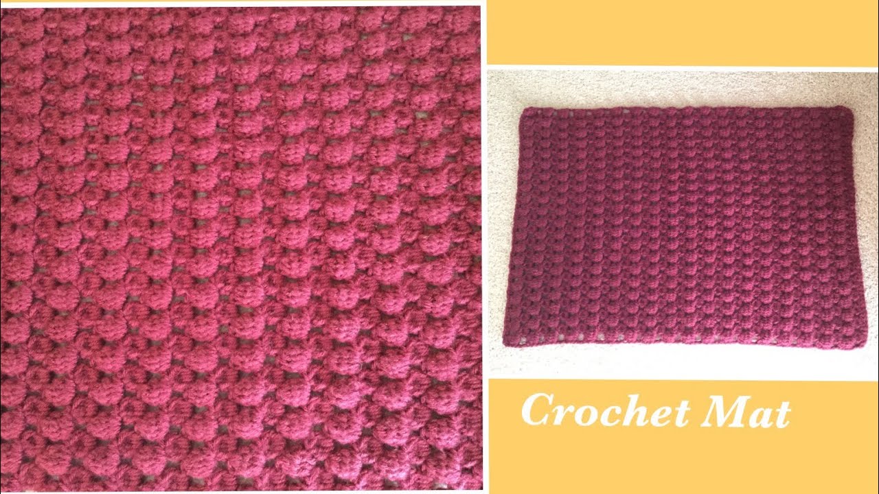 Crochet Mat -bobble stitch pattern /코바늘 버블스티치 매트 - YouTube
