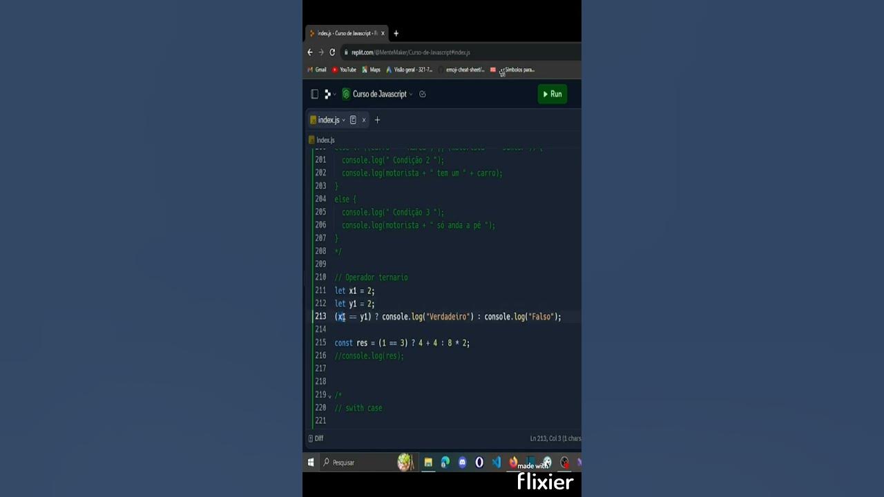 Operador ternário javascript #shorts - YouTube