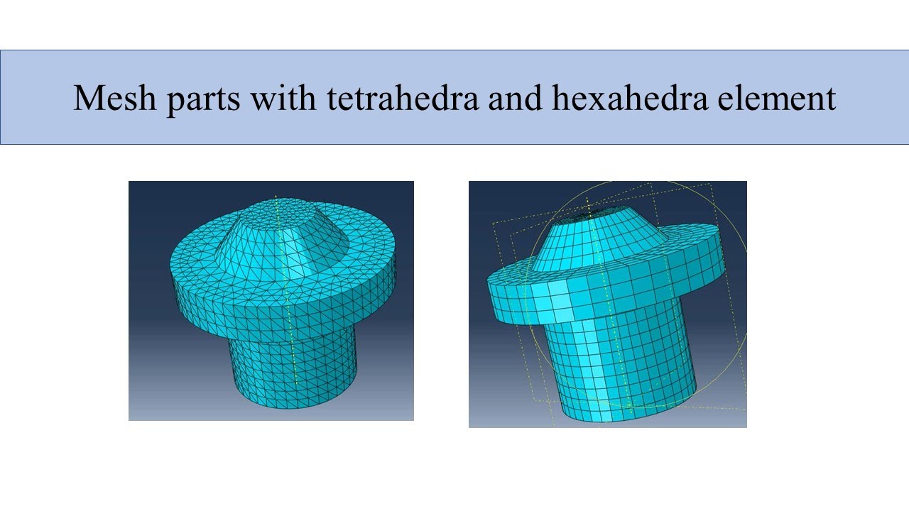 Meshing parts with tetrahedra and hexahedra element shape - YouTube
