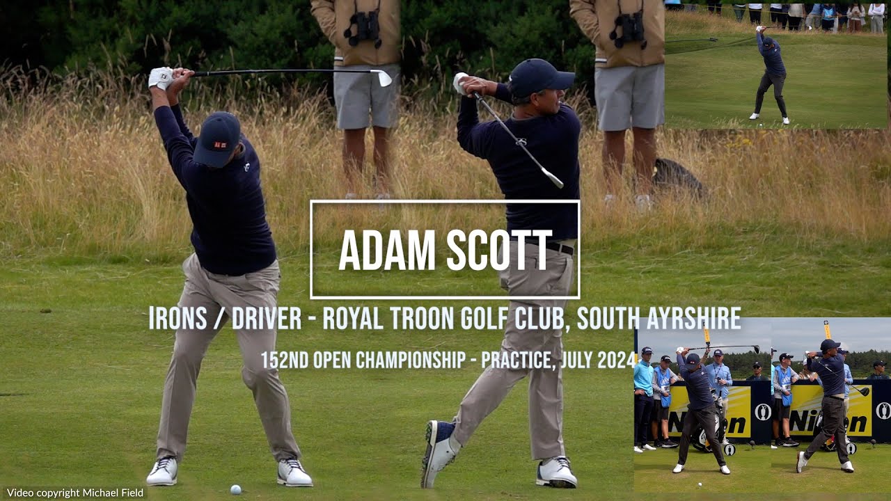 Adam Scott Golf Swing Driver & Irons - Royal Troon (South Ayrshire ...