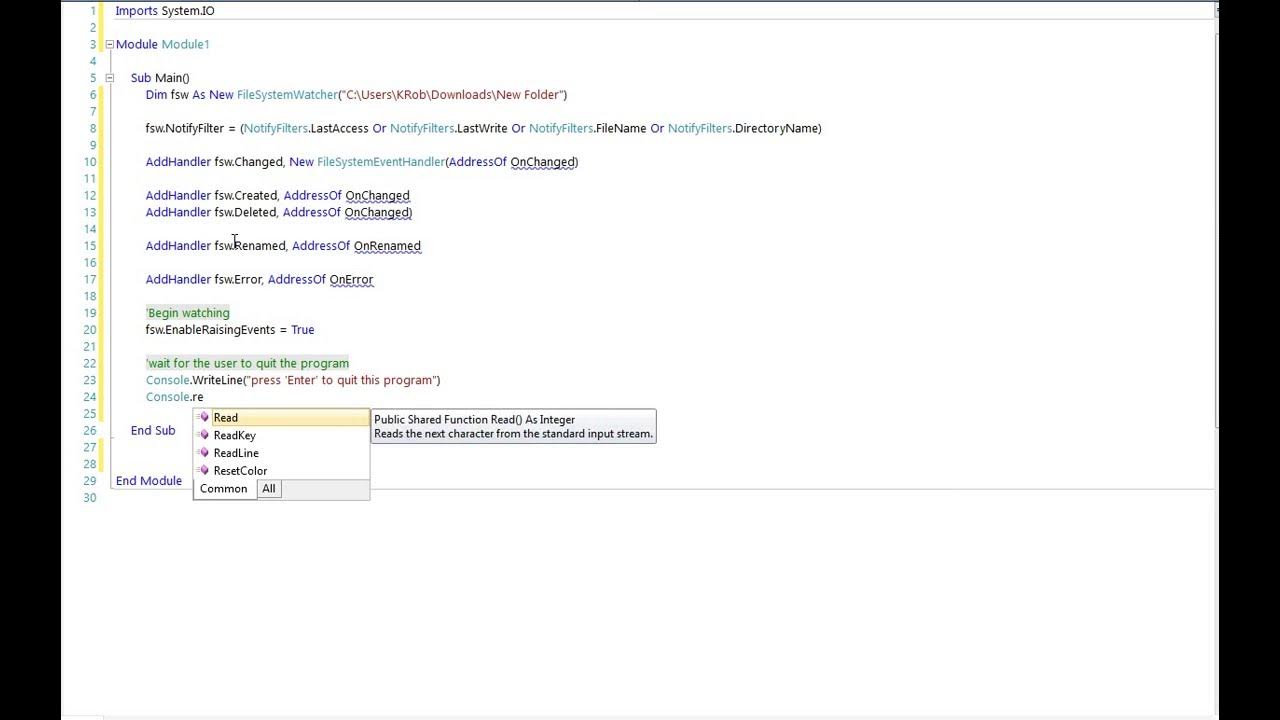 FileSystemWatcher: How to Raise Events When a File in a Directory Changes - YouTube