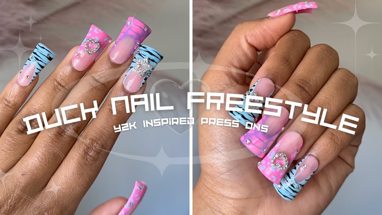 Y2K Duck Nail Freestyle | Step by Step Nail Art Tutorial - YouTube