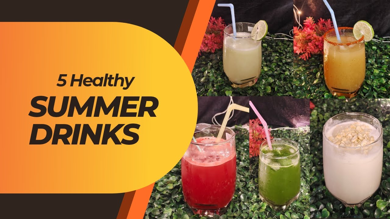Summer Drinks at home | 5 healthy summer Drinks recipe | Refreshing summer juice | Paramita ...