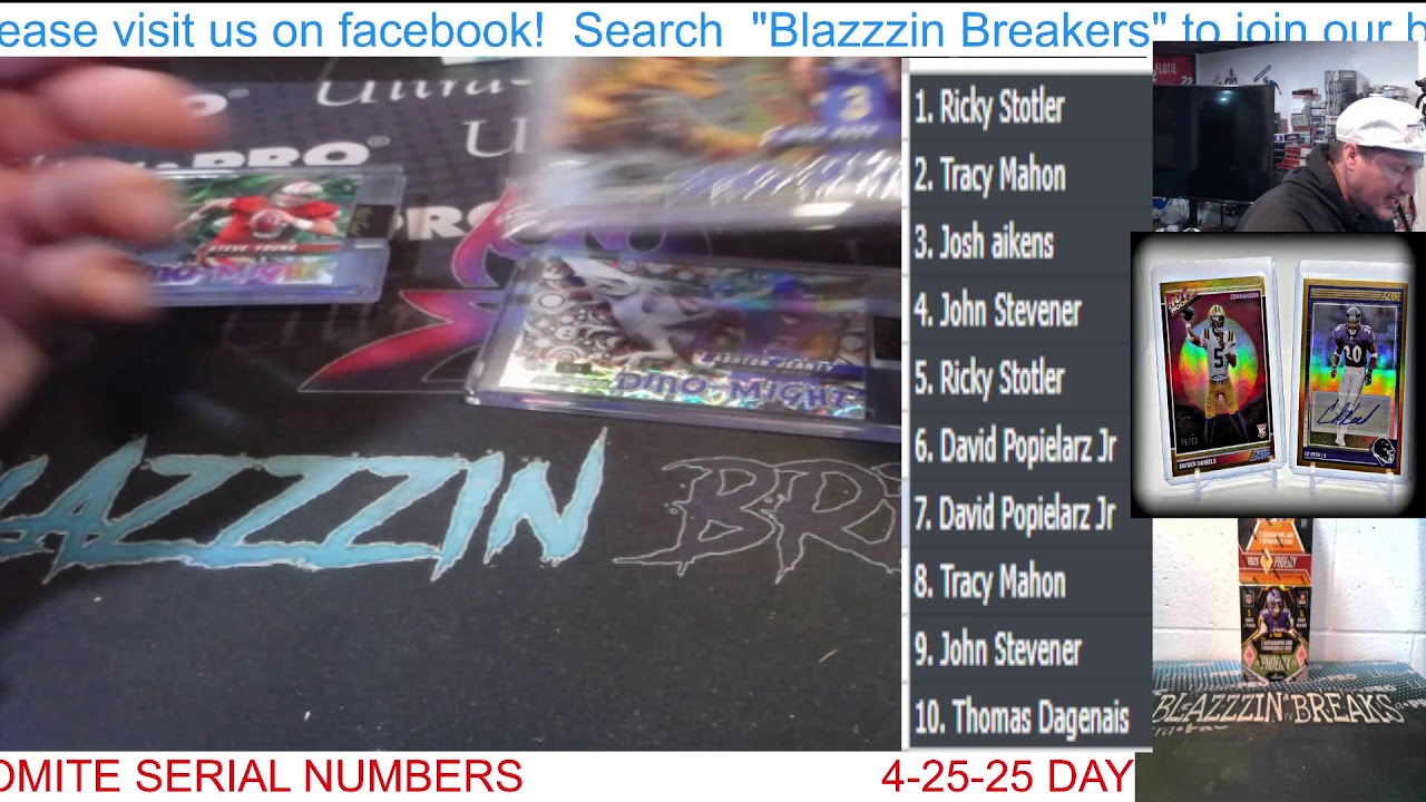 4-25-25 DAY 2 OF DRAFT - DINOMITE SERIAL NUMBERS - YouTube