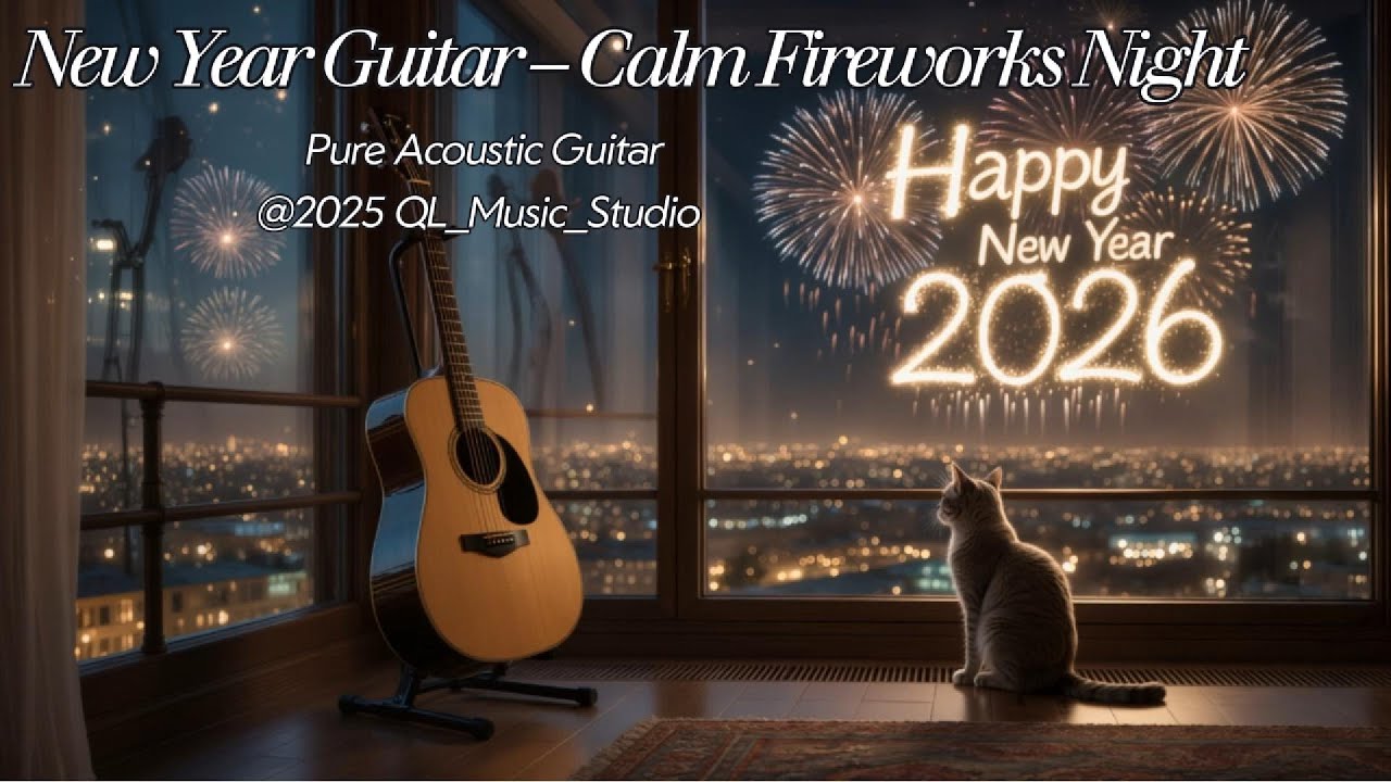 🎸 New Year Guitar – Calm Fireworks Night | Pure Acoustic Guitar - YouTube