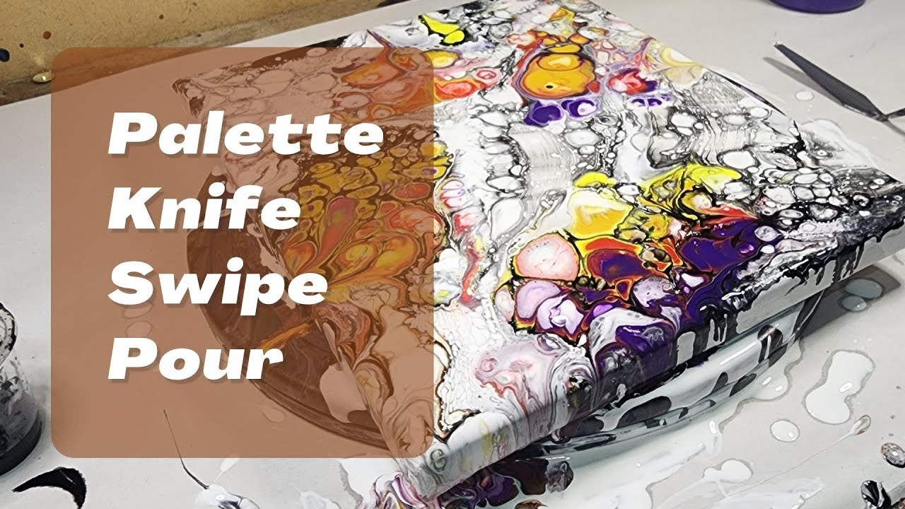 Palette knife swipe pour | Acrylic Pour Art - YouTube