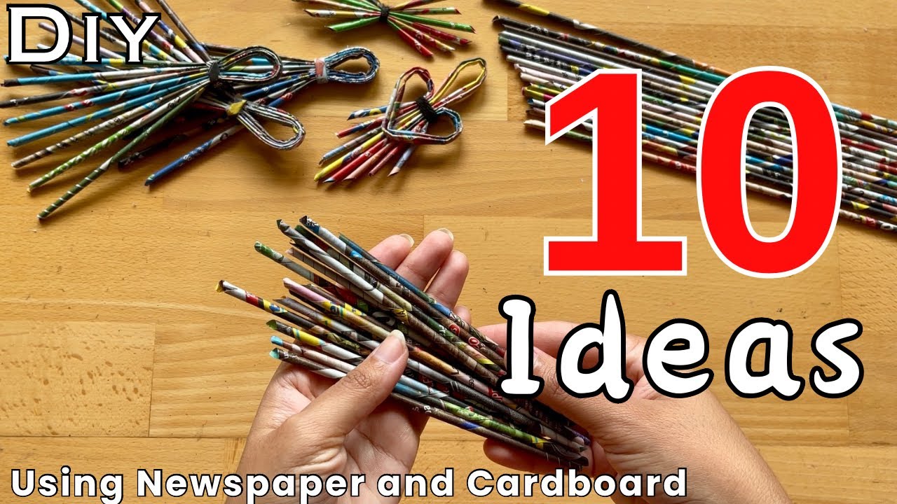 10 Awesome!!! DIY Ideas Using Newspaper || Best out of waste ideas ...