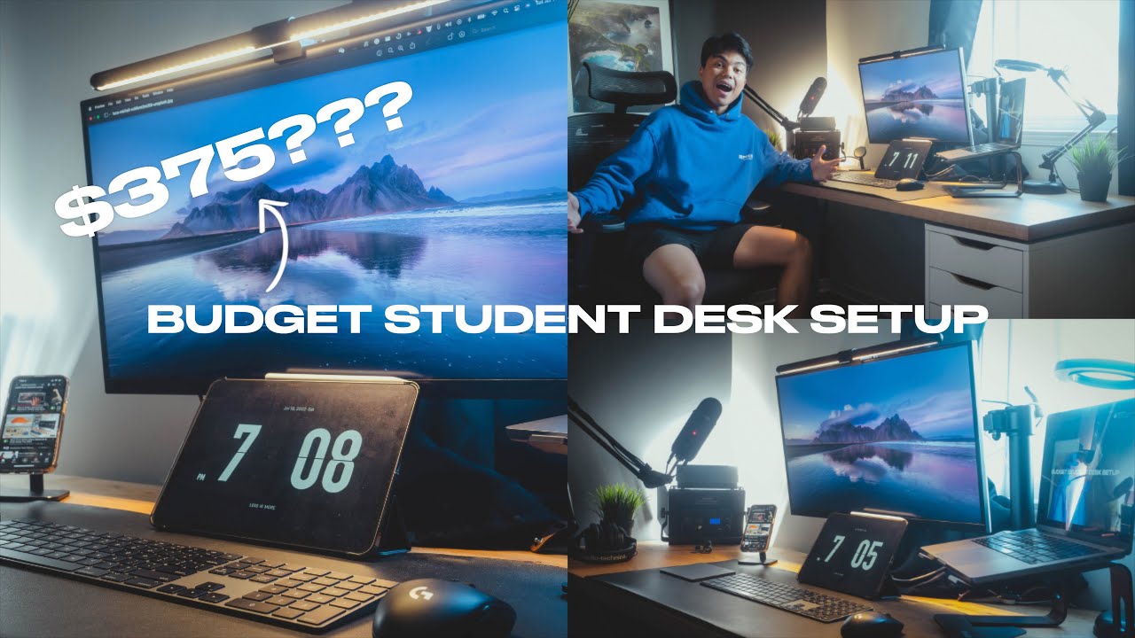 BUDGET STUDENT DESK SETUP TOUR - Minimal & Efficient - YouTube