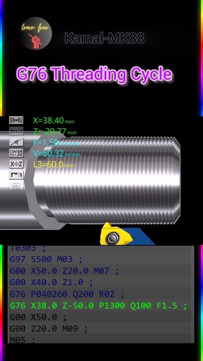 G76 Threading Cycle/@Kamal-MK88 - YouTube