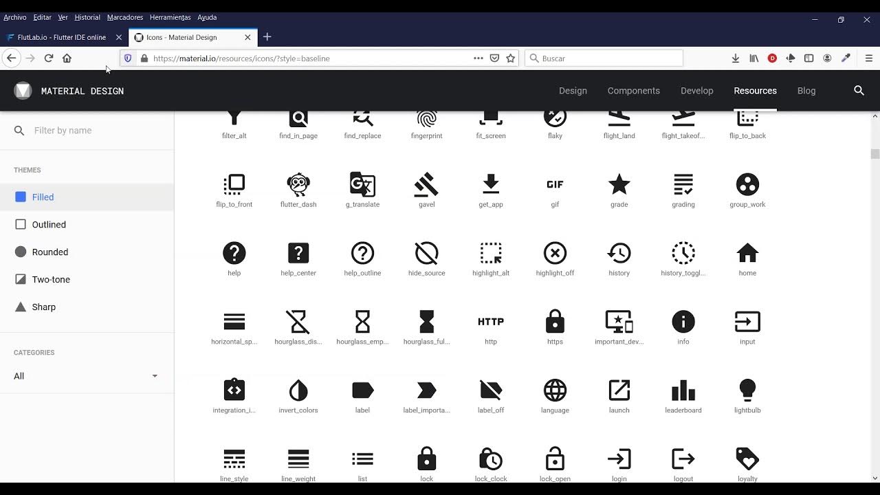 Aprende a encontrar iconos de Material Design para Flutter - YouTube
