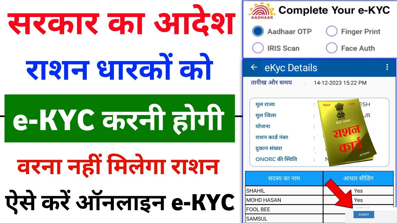 Ration Card eKYC Online 2024 | राशन कार्ड धारकों को अब सबको eKYC करना ...