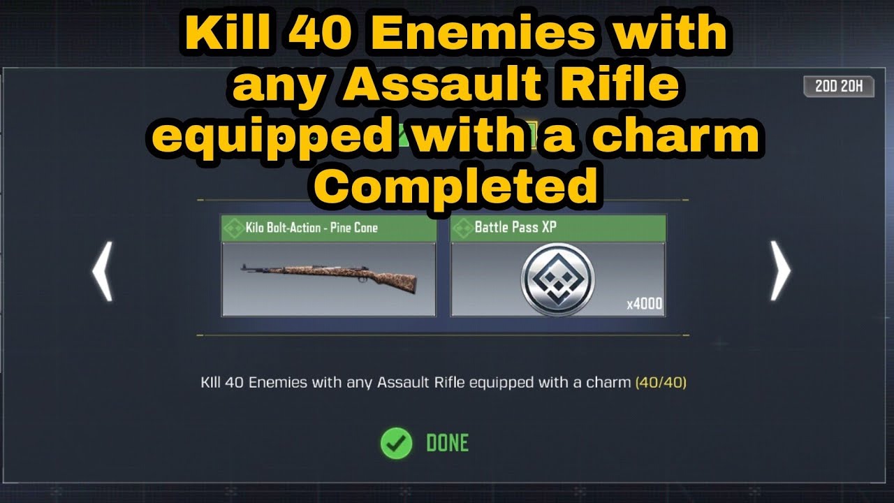 Kill 40 Enemies with any Assault Rifle equipped with charm | Deadly ...