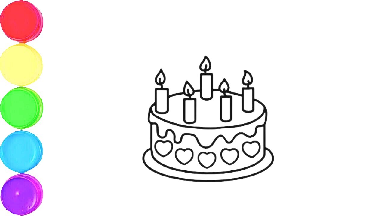 Birthday Cake, House, Ice Cream, Cake Drawing || Birthday Cake Drawing ...