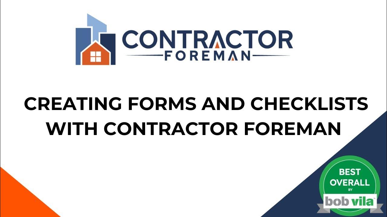 Creating Forms and Checklists with Contractor Foreman - YouTube
