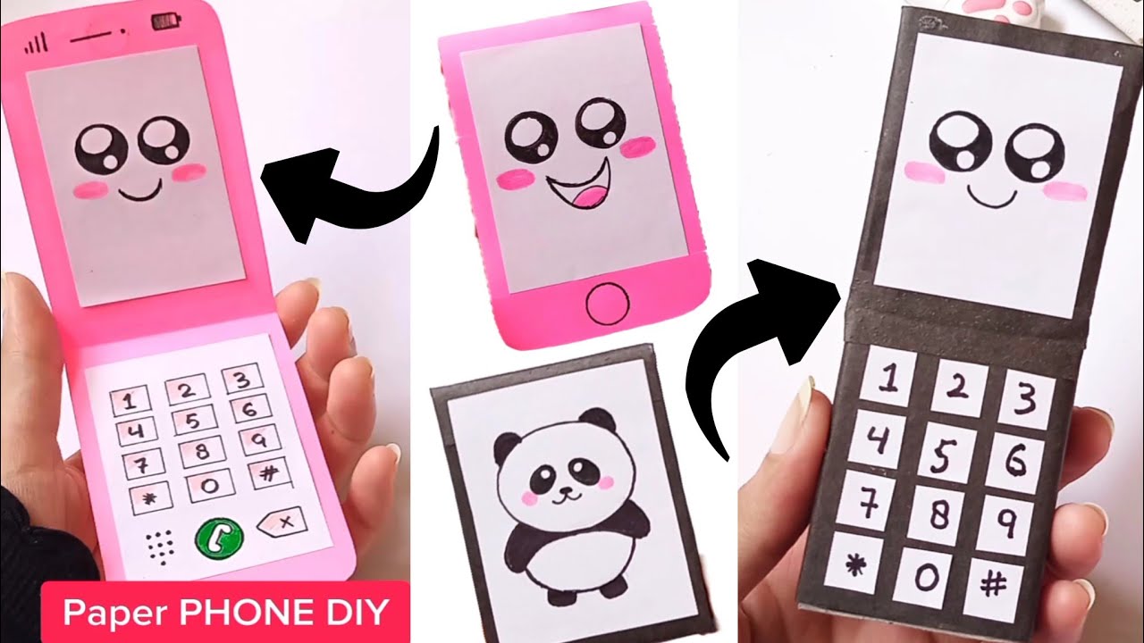 How to make Folding Mobile Phone with cardboard and paper/ DIY Paper ...