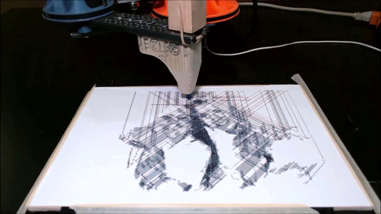 Evezor SCARA Robot Arm Cross Hatch Art 3 - YouTube