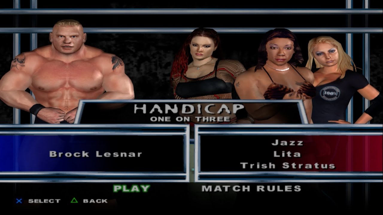 WWE SmackDown! Here Comes the Pain - Brock Lesnar VS Jazz,Lita,Trish ...