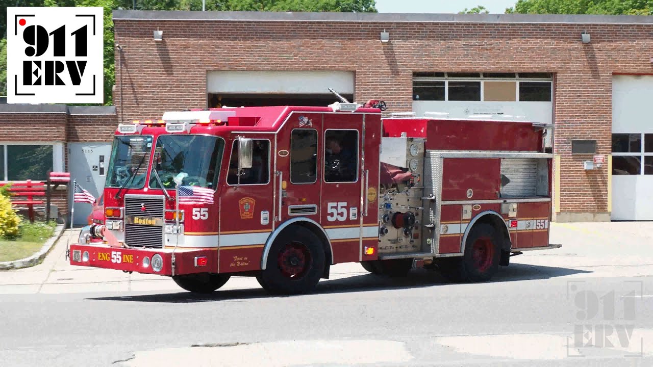 Boston Fire Engine 55 Responding - YouTube