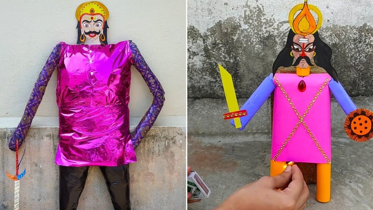 How to make big and small ravan | रावण कैसे बनते हैं | ravan making ...