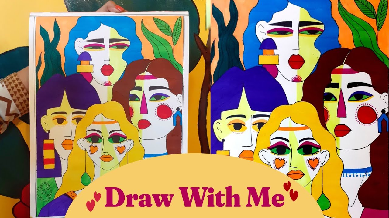 DRAW WITH ME | GIRL PORTRAIT DRAWING | TUTORIAL // TIMELAPSE ...