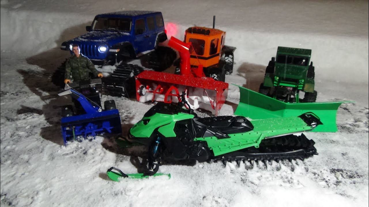 SKEERIDE 2 175 RC SNOWMOBILE 3D PRINTED, 2X SNOW BLOWER RC 6X6 SNOW ...