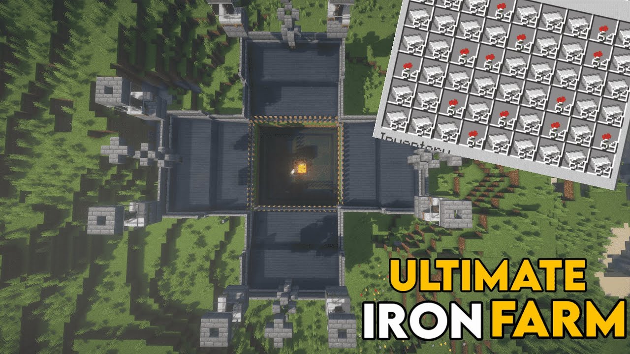 Minecraft Best IRON FARM - 1.20+ Iron Farm Tutorial - YouTube