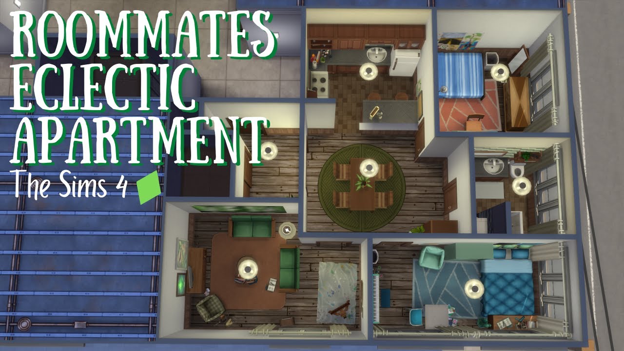 Roommates Eclectic Apartment | The Sims 4 Speed Build | - YouTube