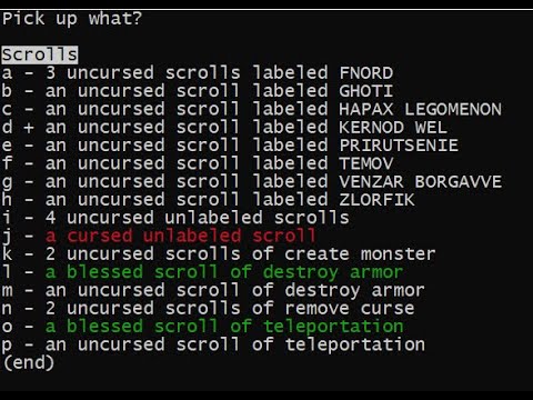 Concise Nethack: Identifying Scrolls - YouTube