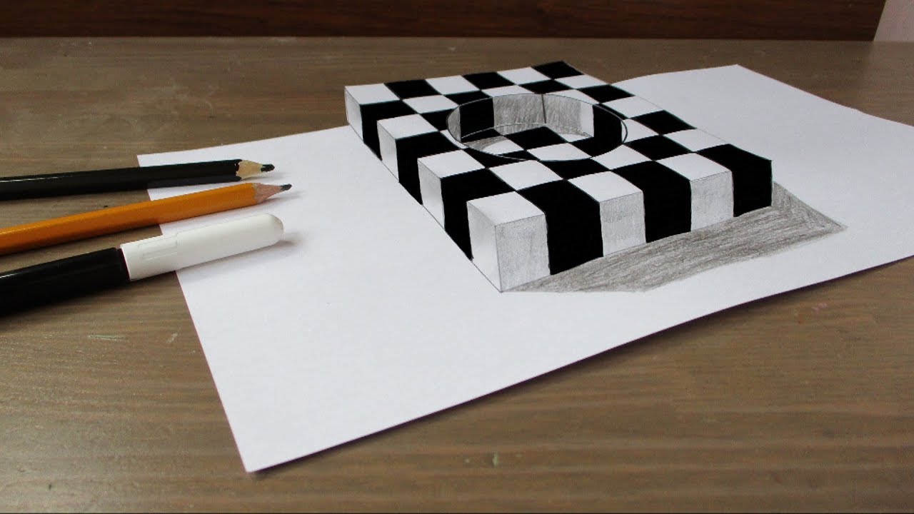 3d РИСУНОК Как нарисовать 3d рисунок Youtube