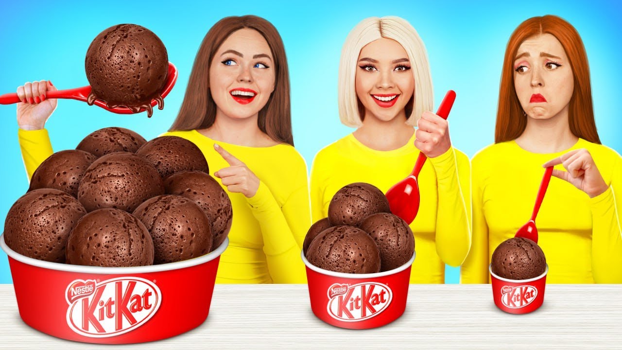 Big vs Medium vs Small Food Challenge | Giant vs Tiny Chocolate Sweet ...