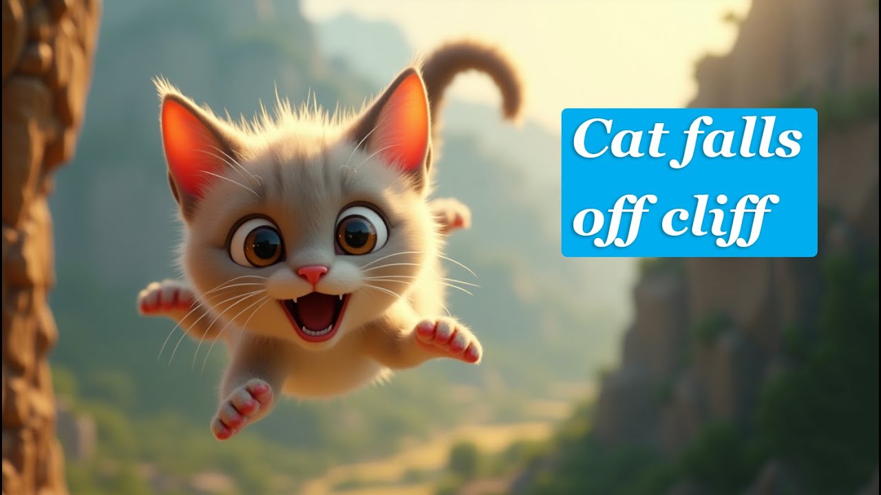 🐱 Cute cat falls off the cliff. Will she survive? 🐾💘 - YouTube