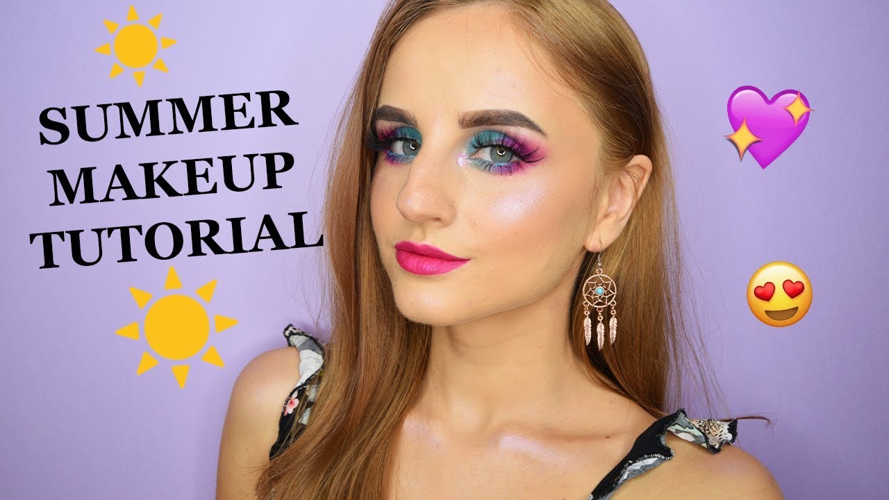 COLORFUL SUMMER MAKEUP TUTORIAL 🌞 - YouTube